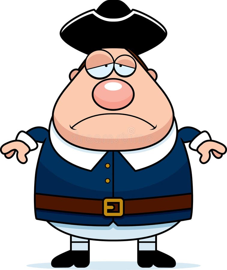 Sad Cartoon Colonial Man stock vector. Illustration of colonial - 51208024
