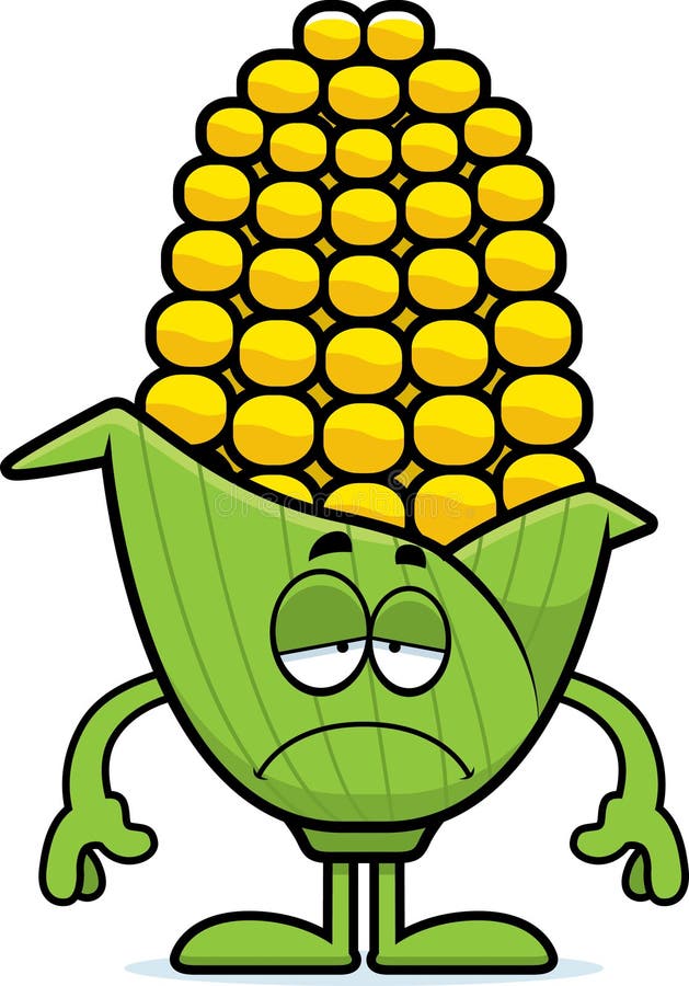 Sad Cartoon Corn stock vector. Illustration of clipart - 47365385