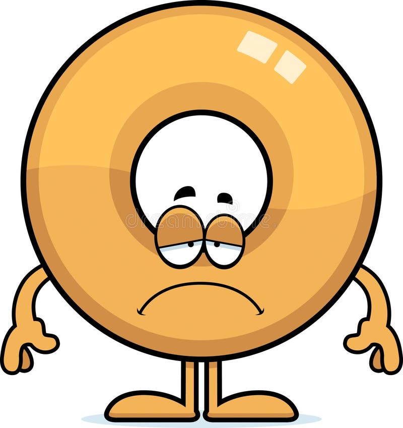 Sad Cartoon Doughnut stock vector. Illustration of clip - 47333420