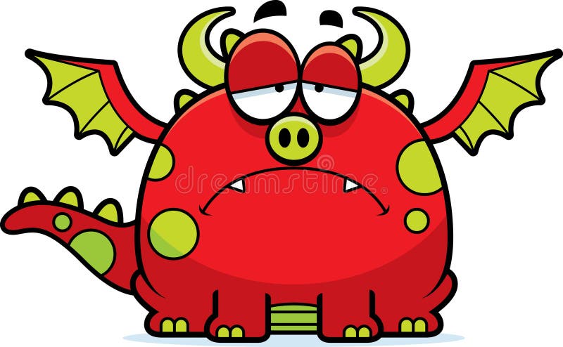 Sad dragon stock vector. Illustration of asian, cute - 20487963