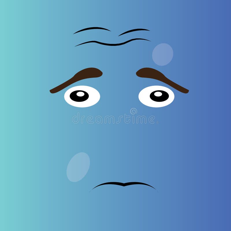 Sad cartoon face stock vector. Illustration of facial - 86235450