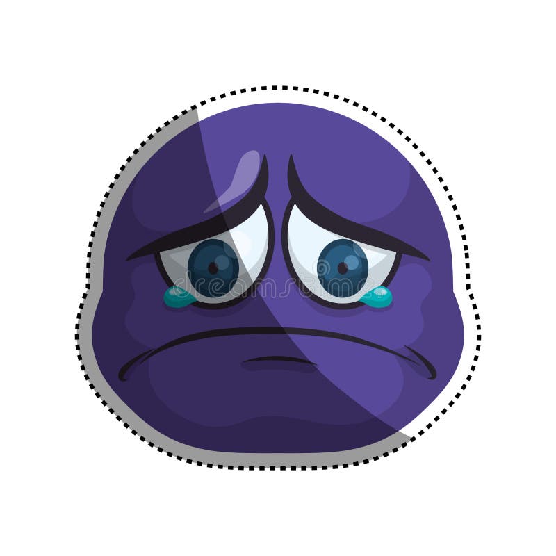 Cute Cartoon Purple Sad Face Stock Illustrations – 538 Cute Cartoon ...