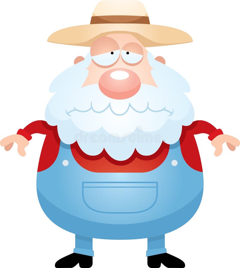 Sad Cartoon Farmer stock vector. Illustration of farmer - 51124165