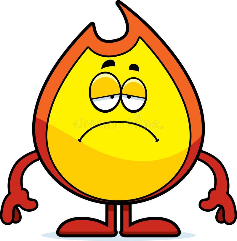 Sad Cartoon Fire stock vector. Illustration of graphic - 47753668