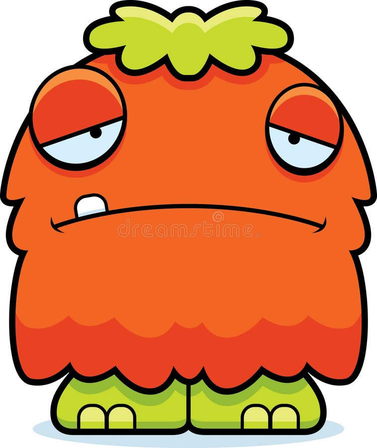 Sad Cartoon Fluffy Monster stock vector. Illustration of monster - 47478039