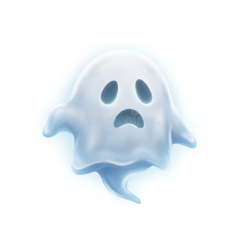 Sad Cartoon Ghost Illustration Stock Illustration - Illustration of ...