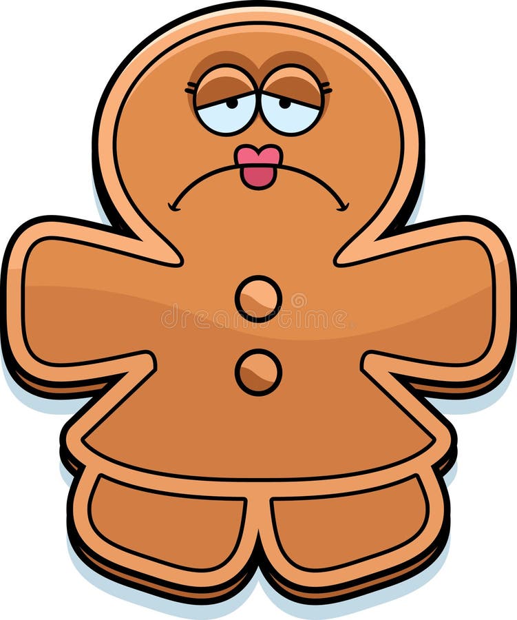 Sad Cartoon Gingerbread Woman Stock Vector - Illustration of ...