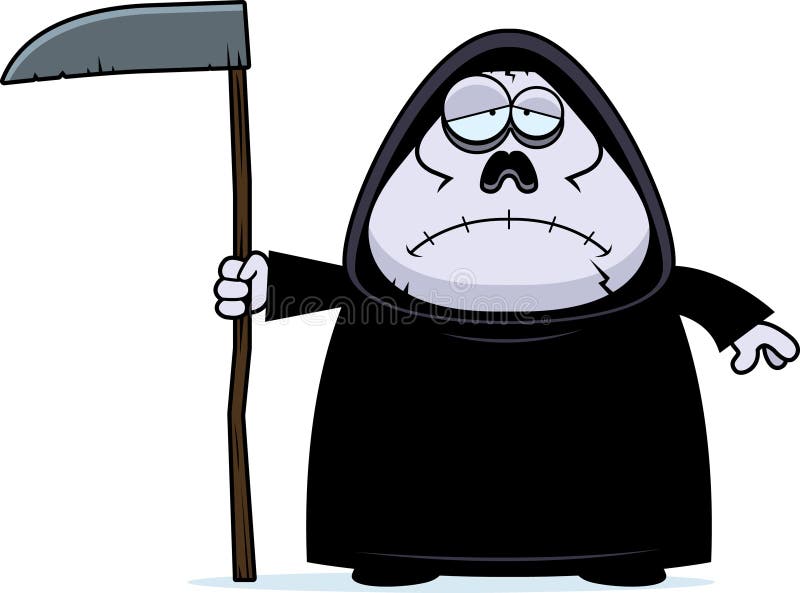 Sad Cartoon Grim Reaper stock vector. Illustration of monster - 47714350