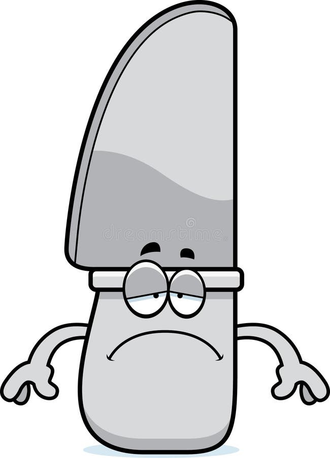 Sad Cartoon Knife stock vector. Illustration of table - 47778858