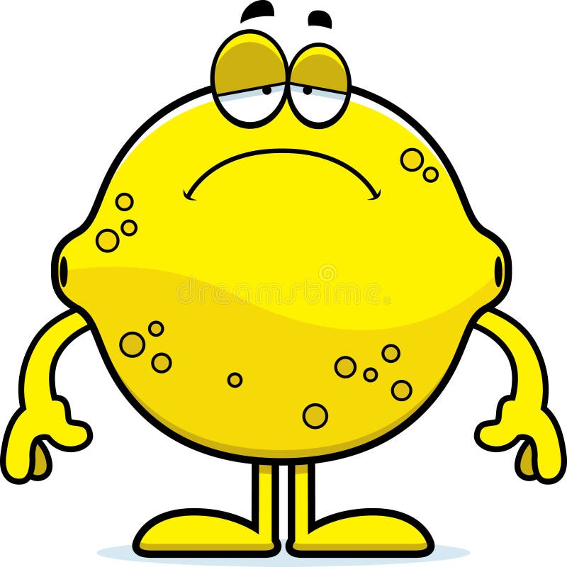 Sad Cartoon Lemon stock vector. Illustration of frown - 47365533