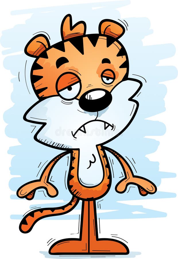 Sad Cartoon Male Tiger stock vector. Illustration of clipart - 116197657