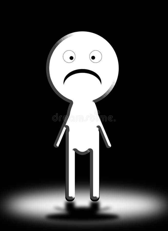 Sad Cartoon Man stock illustration. Illustration of curved - 5756356