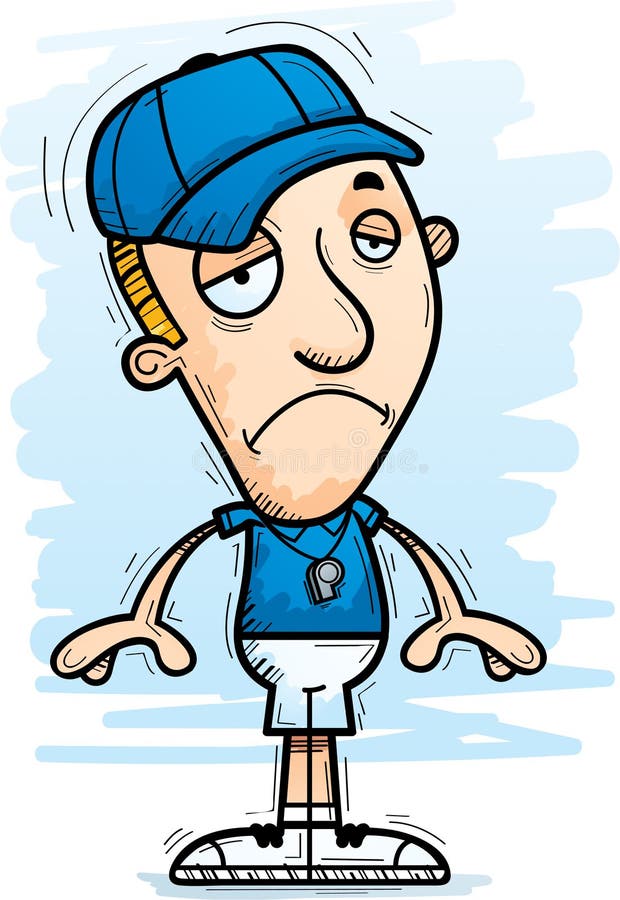 Sad Cartoon Man Coach stock vector. Illustration of sketch - 116223816
