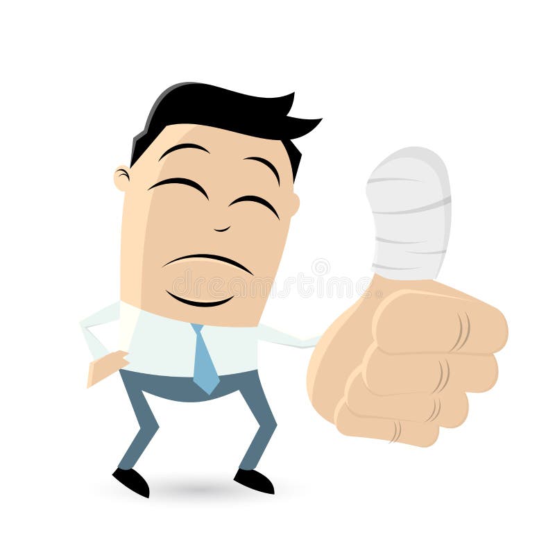Sad Cartoon Man with Injured Thumb Stock Vector - Illustration of ...