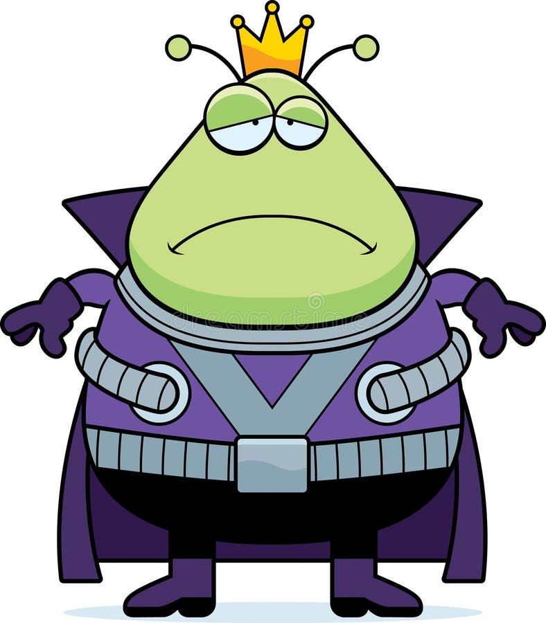 Sad Cartoon Martian King stock vector. Illustration of vector - 47714556