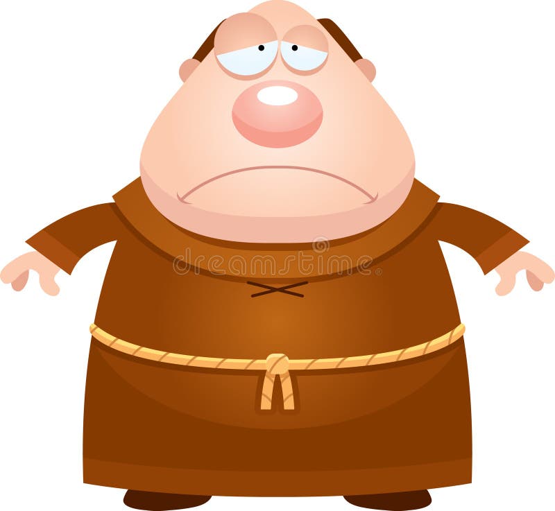 Sad Cartoon Monk stock vector. Illustration of upset - 51127709