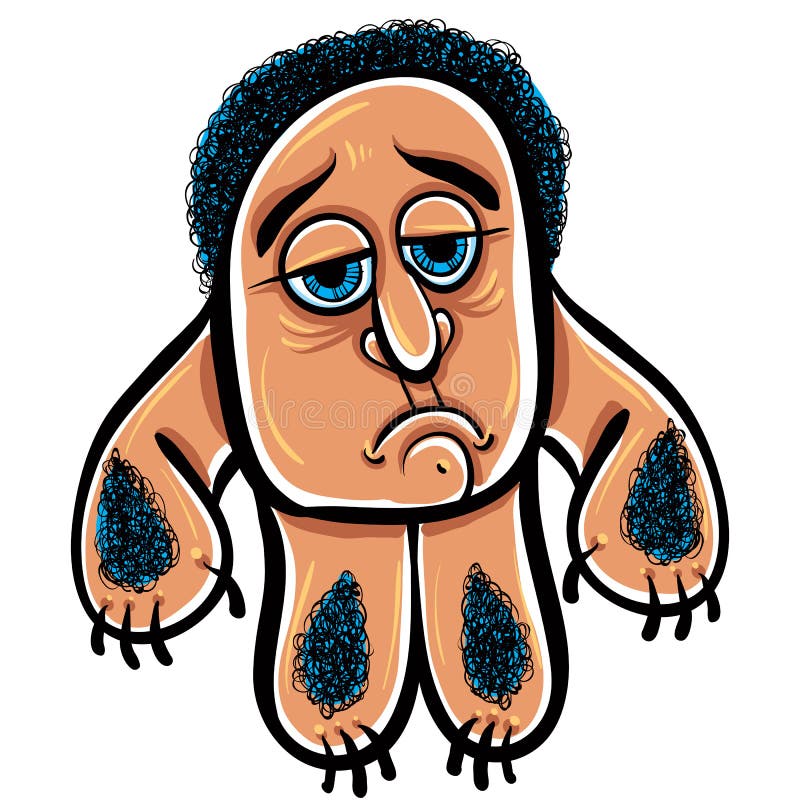 Sad Cartoon Monster, Vector Illustration. Stock Vector - Illustration ...