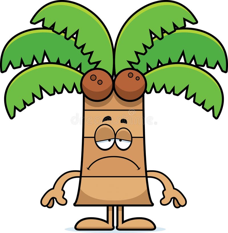Sad Cartoon Palm Tree stock vector. Illustration of tree - 47754195