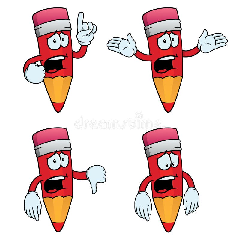 Sad cartoon pencils set stock vector. Illustration of crying - 28457379