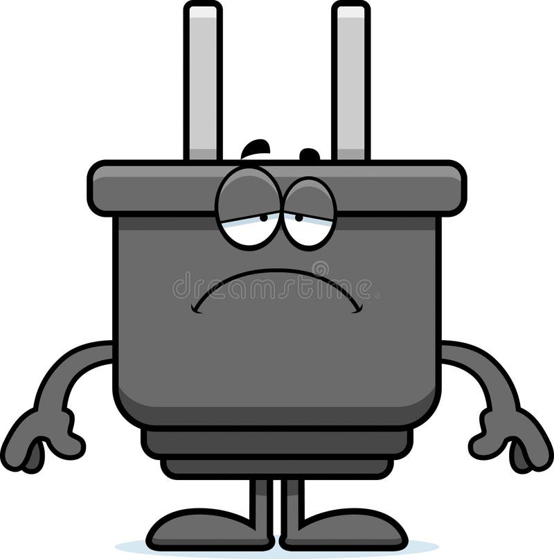 Sad Cartoon Power Plug stock vector. Illustration of power - 47782621