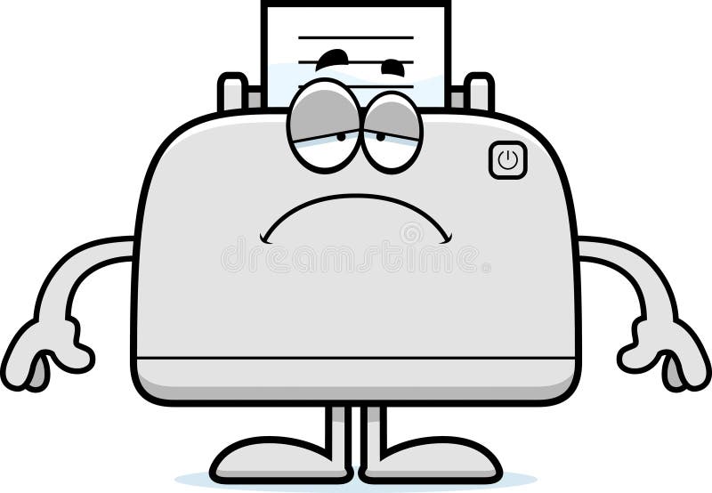 Sad Cartoon Printer stock vector. Illustration of upset - 47782769