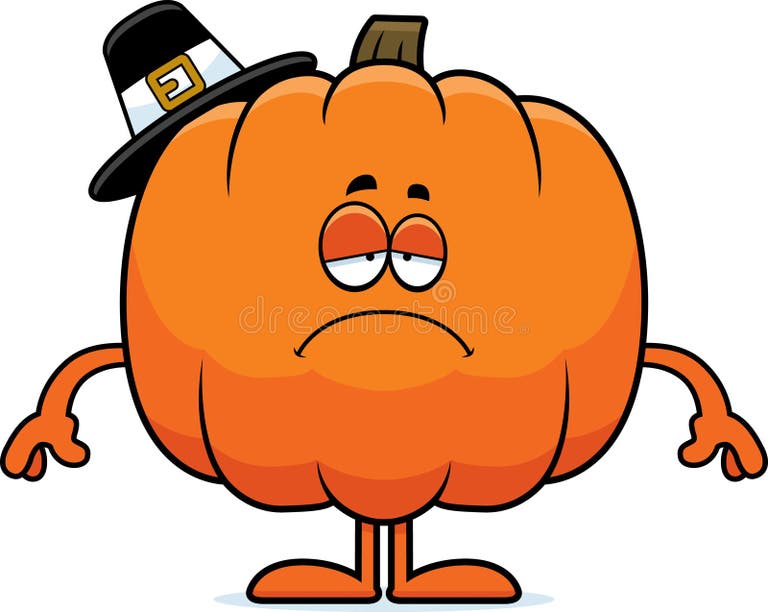Sad Cartoon Pumpkin Pilgrim Stock Vector - Illustration of food ...