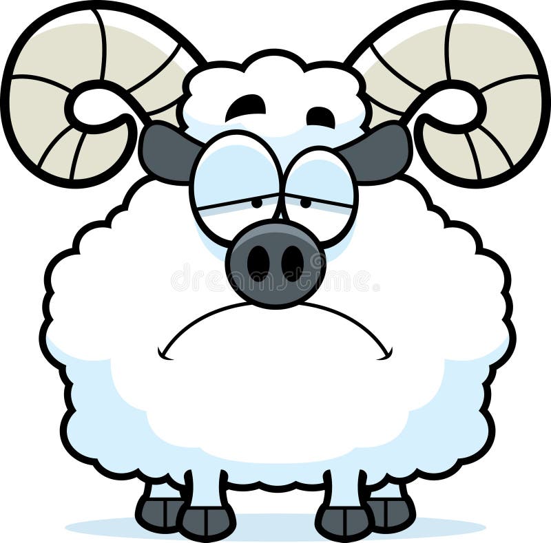 Sad Cartoon Ram stock vector. Illustration of sheep, cartoon - 47478015