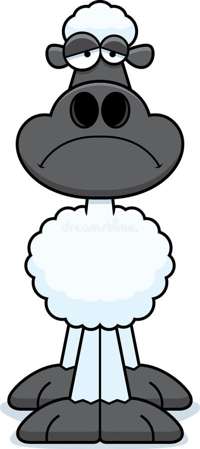 Sad Cartoon Sheep stock vector. Illustration of cartoon - 47055644