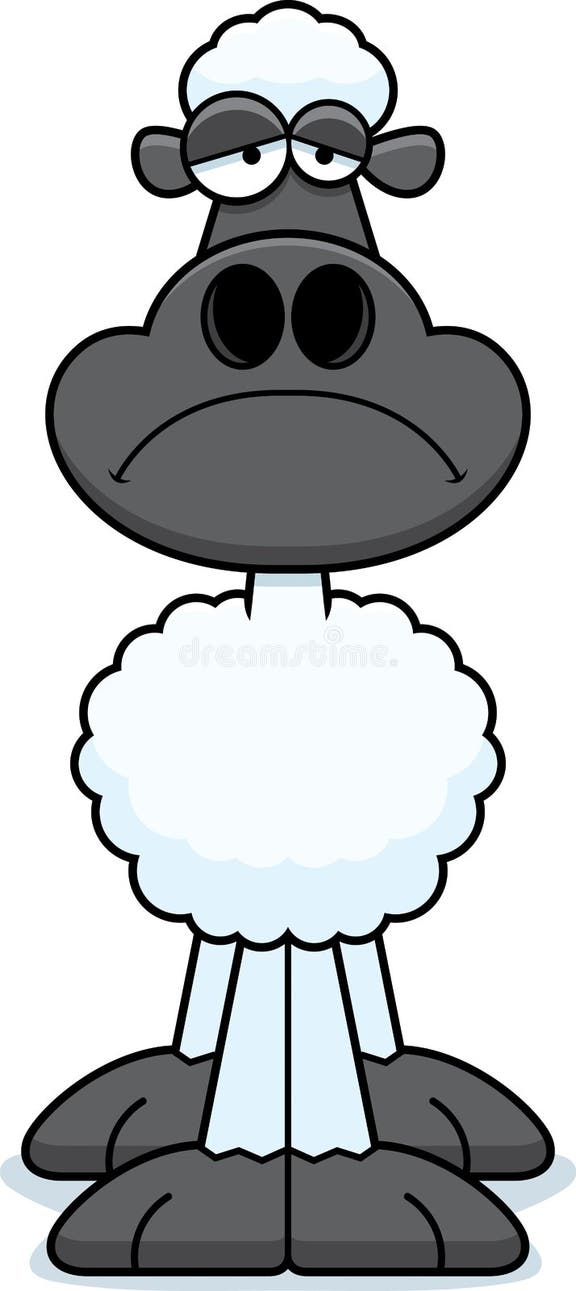 Sad Cartoon Sheep stock vector. Illustration of cartoon - 47055644