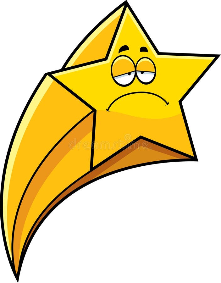 Sad Cartoon Shooting Star stock vector. Illustration of vector - 69733880