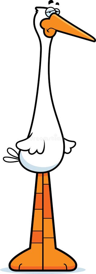 Sad Cartoon Stork stock vector. Illustration of clipart - 47399964
