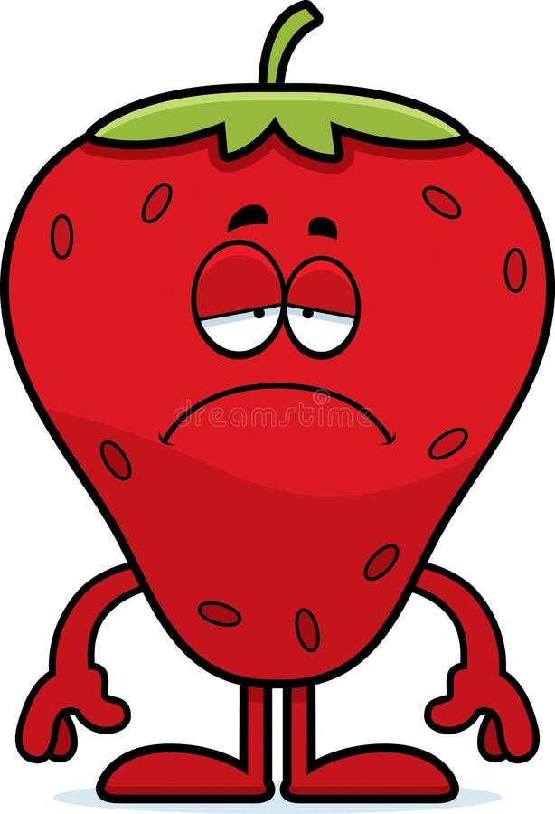 Sad Cartoon Strawberry stock vector. Illustration of upset - 47366210