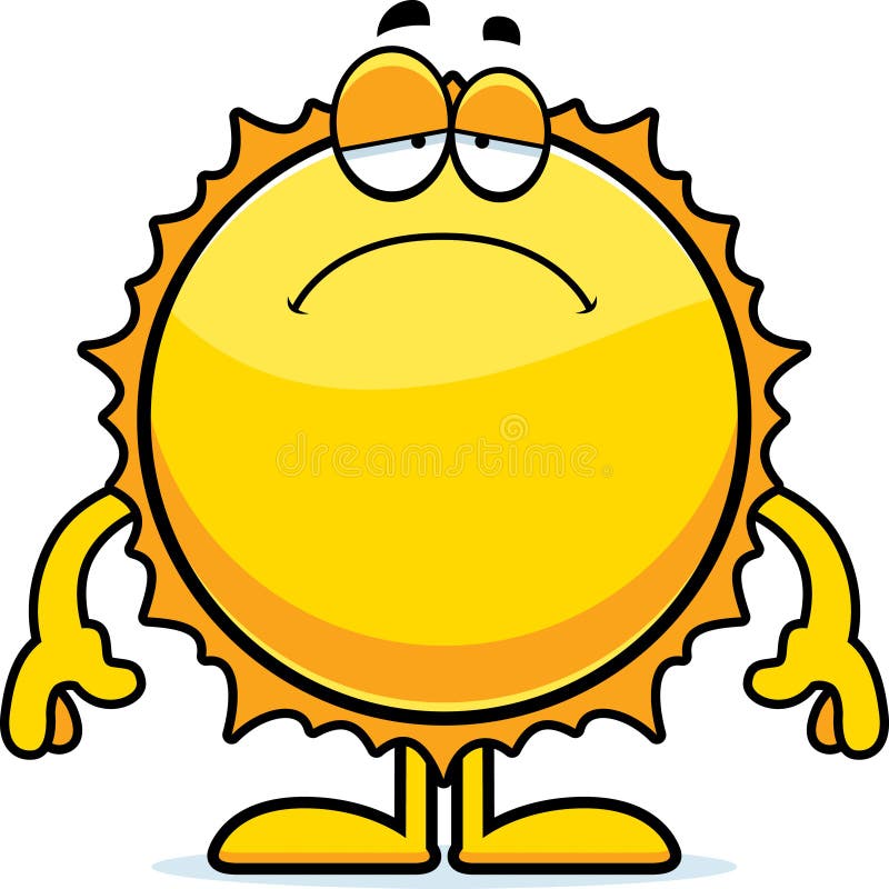 Sad Cartoon Sun stock vector. Illustration of planet - 47066323