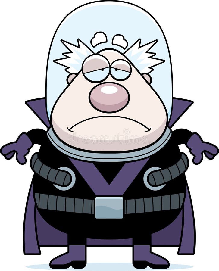 Sad Cartoon Supervillain stock vector. Illustration of vector - 47714946