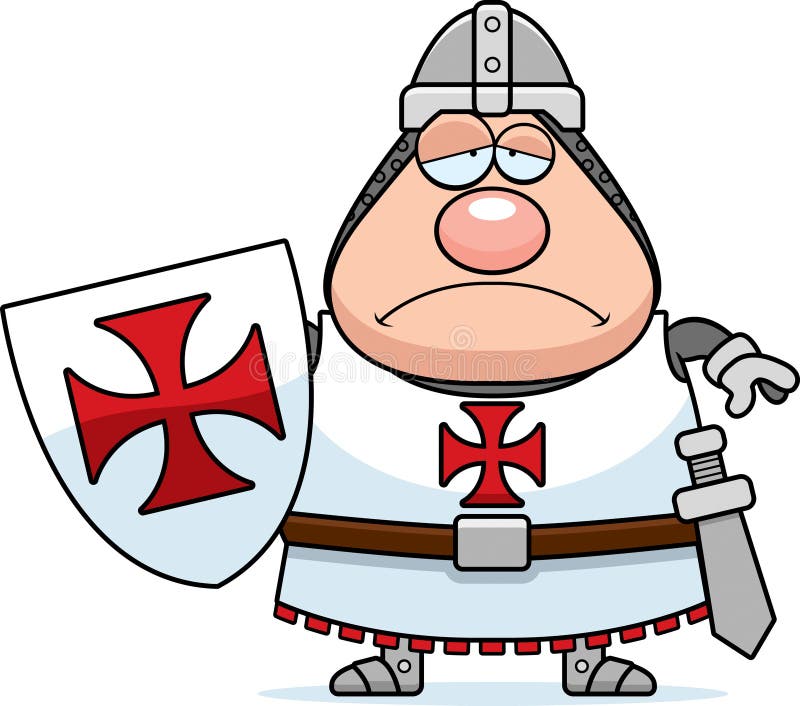 Sad Cartoon Templar stock vector. Illustration of upset - 51208193