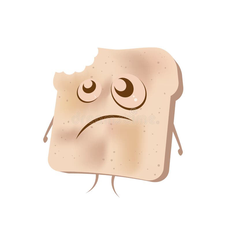 Sad cartoon toast stock vector. Illustration of tasty - 48893740
