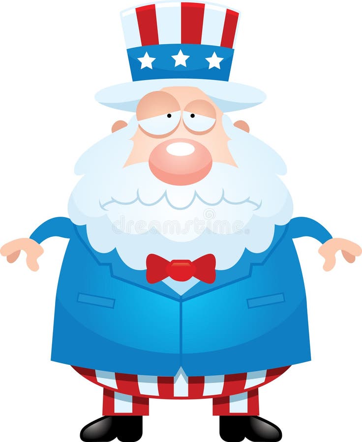 Sad Cartoon Uncle Sam stock vector. Illustration of upset - 51125538
