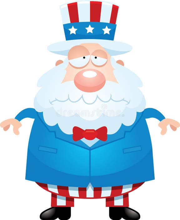 Sad Cartoon Uncle Sam stock vector. Illustration of upset - 51125538