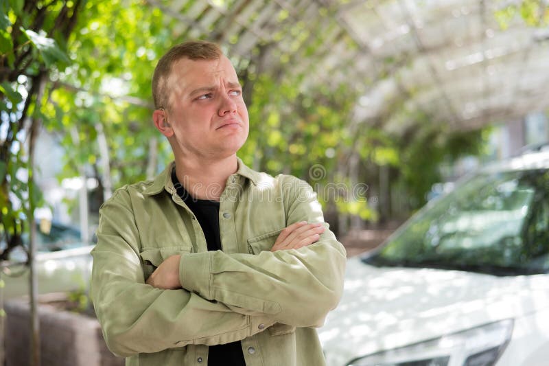 Emotional Deaf and Dumb Woman Talking Sign Language Outdoors. Stock ...