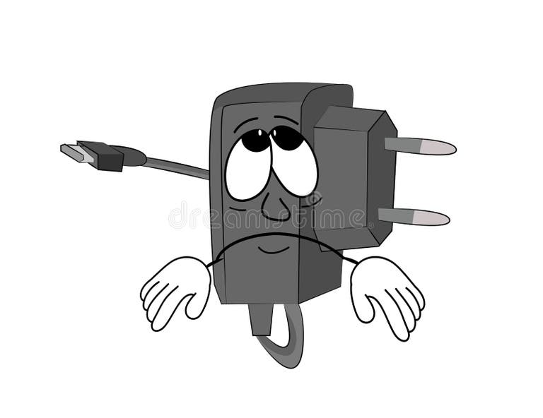 Sad Charger cartoon stock illustration. Illustration of charger - 64930382