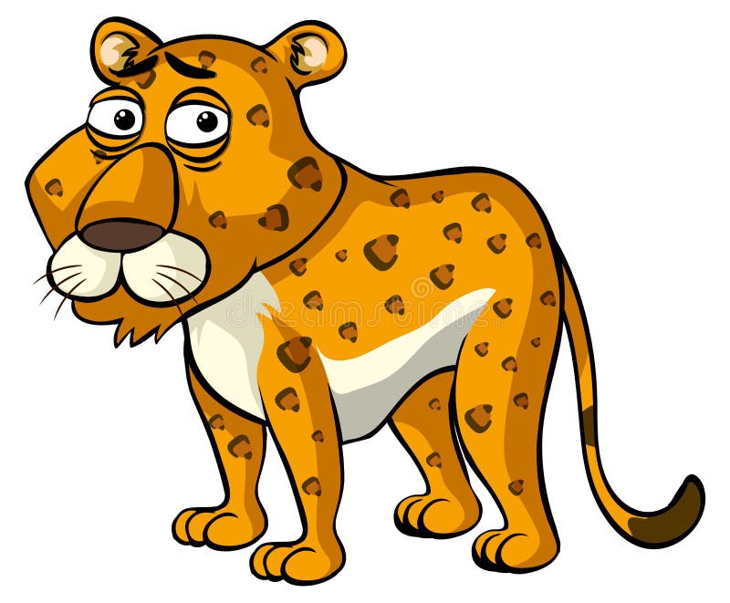 Sad Cheetah on White Background Stock Vector - Illustration of feeling ...