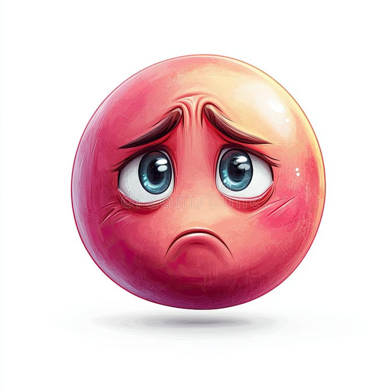 Sad Chibi Face with Big Eyes Expressing Disappointment and Sorrow Stock ...