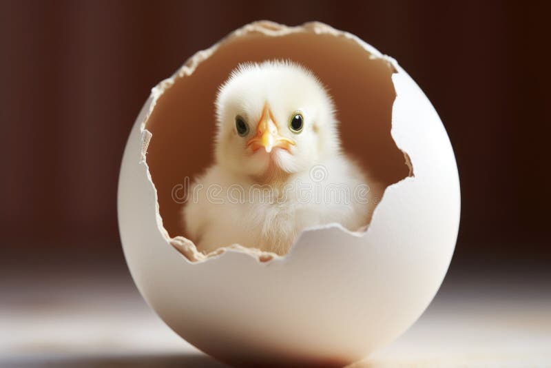 Sad Chicken in Egg stock illustration. Illustration of alone - 303068743