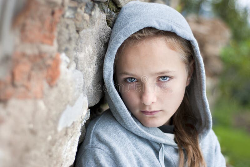 Sad poor girl stock image. Image of emaciated, loneliness - 4692211