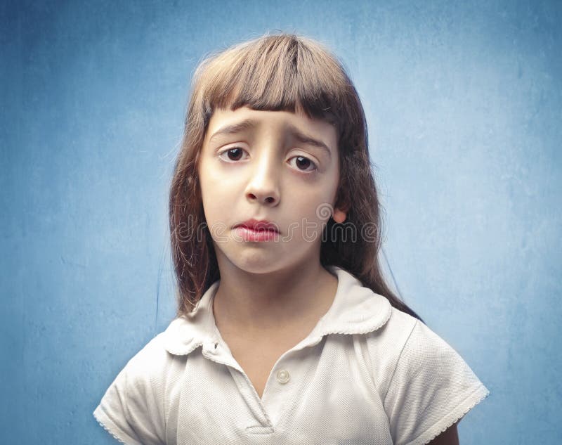 Sad child stock image. Image of delusion, unhappy, brunette - 24388523