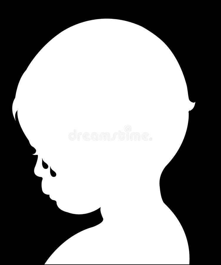 Sad Child Crying, Silhouette Vector Stock Vector - Illustration of ...