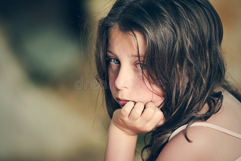 Young Child Looking Sad stock photo. Image of horizontal - 11544490