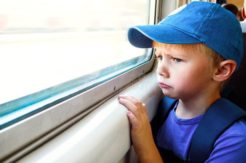 Kid in the Train stock image. Image of observe, train - 284815173