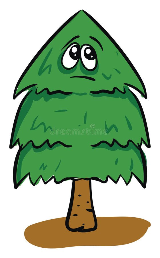 Sad christmas tree cartoon stock illustration. Illustration of sorrow ...