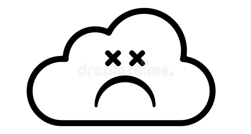 Sad Cloud Face Icon. Bad Internet Connection Symbol Stock Vector ...